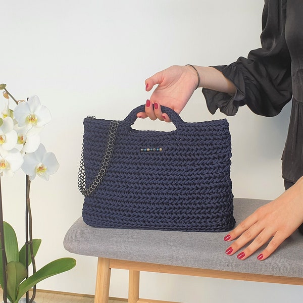 Hand Knit Bag - Etsy