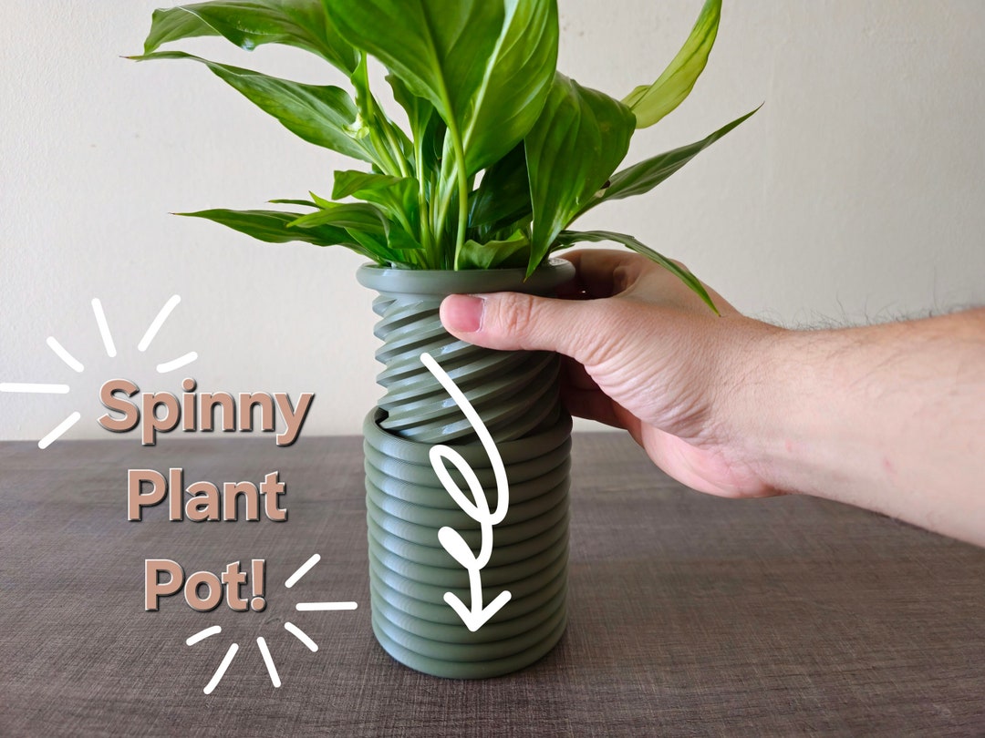 Spinny Plant Pot, Plant Pot With Drainage, Desk Planter, Desk Organizer ...