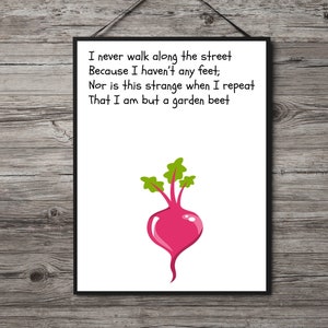 Garden Beet Poem | Printable Wall Art | Poetry Print - Etsy