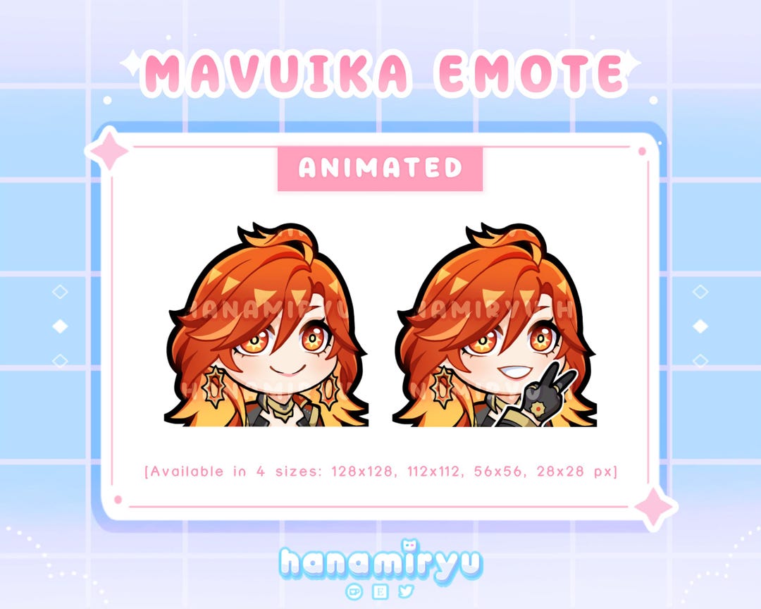 Mavuika Disappearing Animated Emote, Cute Chibi Genshin Impact Peace ...