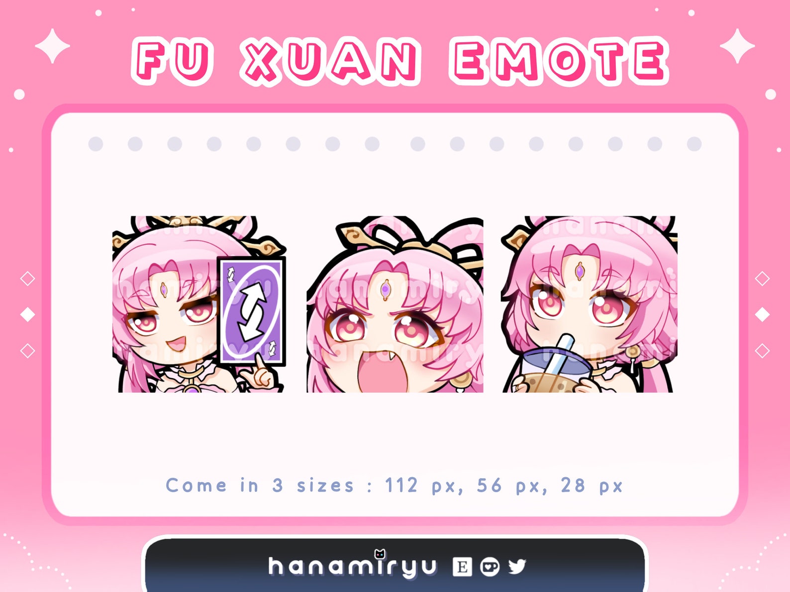 Fu Xuan Emotes Set, süßer Chibi Honkai Stern Schiene UNO Reverse ...