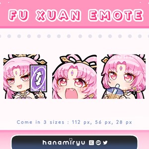 Fu Xuan Emotes Set, Cute Chibi Honkai Star Rail UNO Reverse / Angry ...