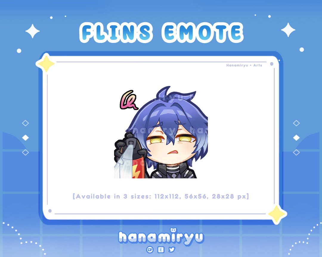 Flins Emote Spray, Cute Chibi Genshin Impact Repel Emoji, Premade ...