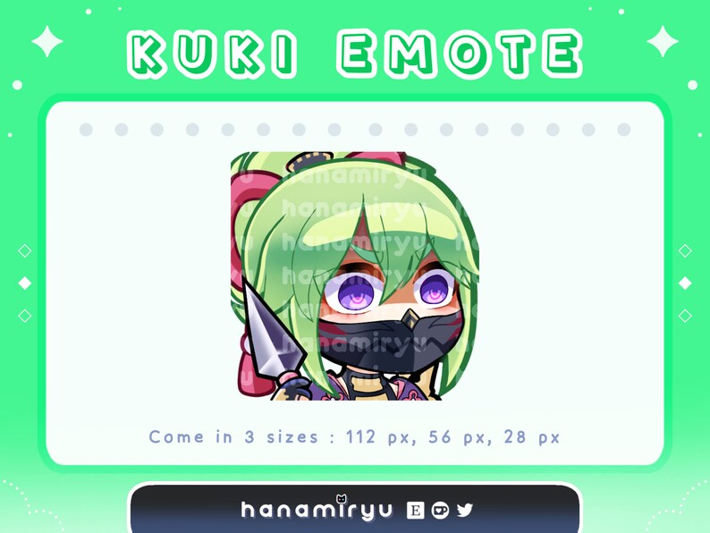 Kuki Shinobu Emote Angry Cute Chibi Genshin Impact Scary - Etsy