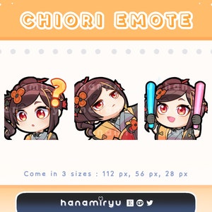 Chiori Emotes Pack, Cute Chibi Genshin Impact Chiori Emoji, Huh / Lazy ...