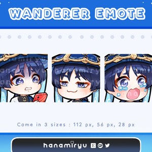 Wanderer Emotes Pack Cute Chibi Genshin Impact Scaramouche - Etsy