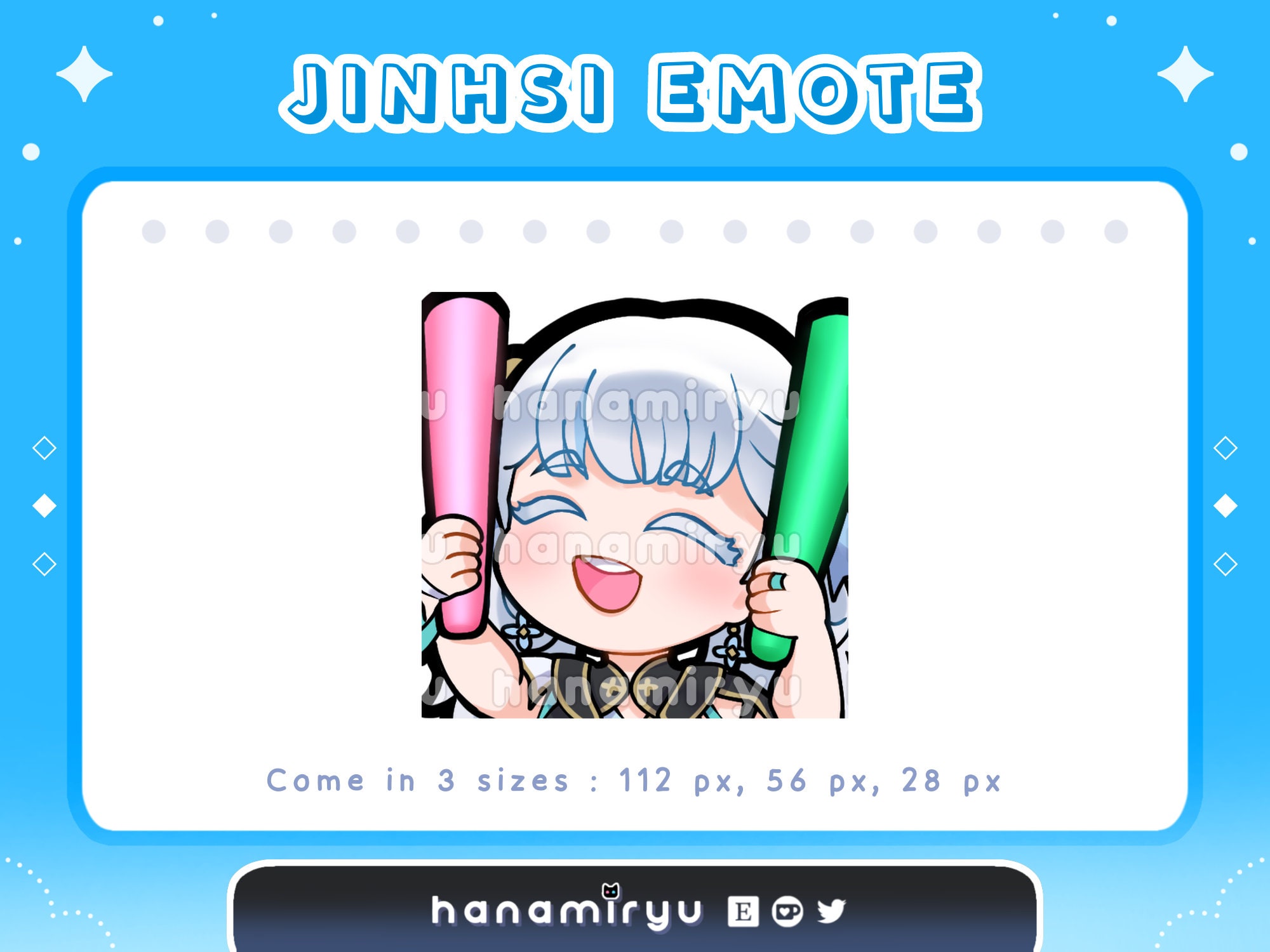 Jinhsi Emotes Set, Cute Chibi Wuthering Waves Cry / Light Stick ...