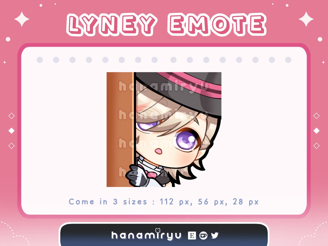 Lyney Emotes Set, Cute Chibi Genshin Impact Emoji, Lurk / Peek / Heart ...