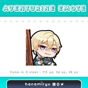 Aventurine Hiding Behind Tree Emote, Cute Chibi Honkai Star Rail ...