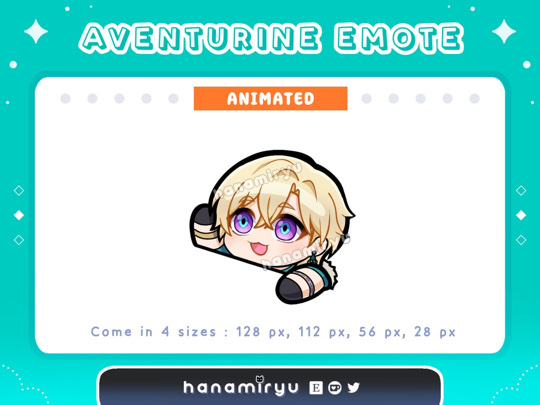 Aventurine Bongo Animated Emote, Cute Chibi Honkai Star Rail Aventurine ...