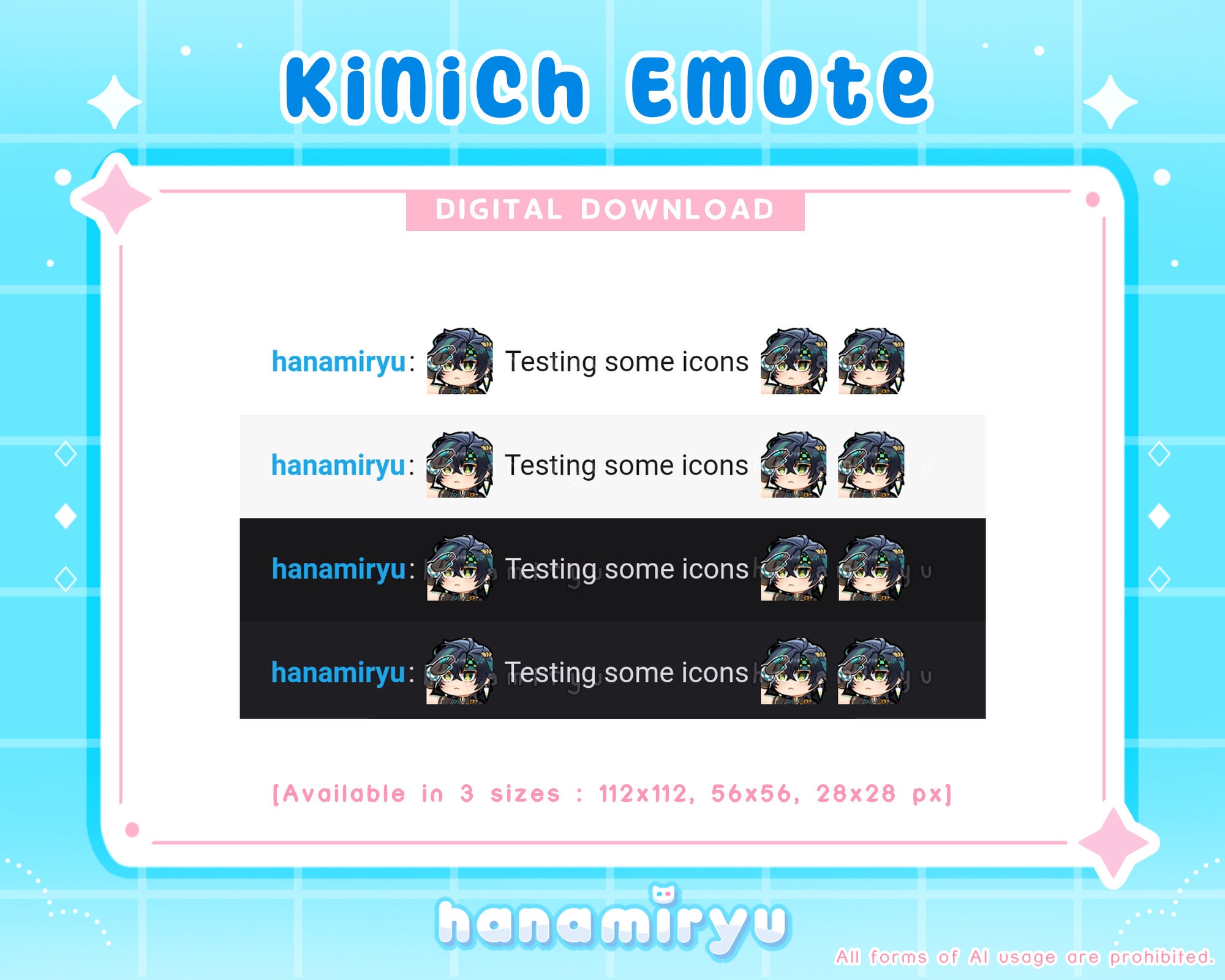Kinich Roger Emote, Cute Chibi Genshin Impact Salute / Hands up / Proud ...