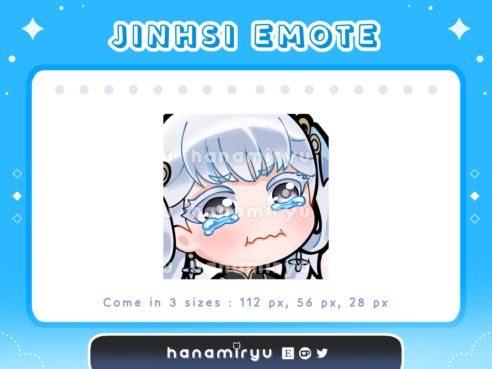 Jinhsi Cry Wuwa Emote, Cute Chibi Wuthering Waves Pout Emoji, Premade / Kawaii, for Streamer ...