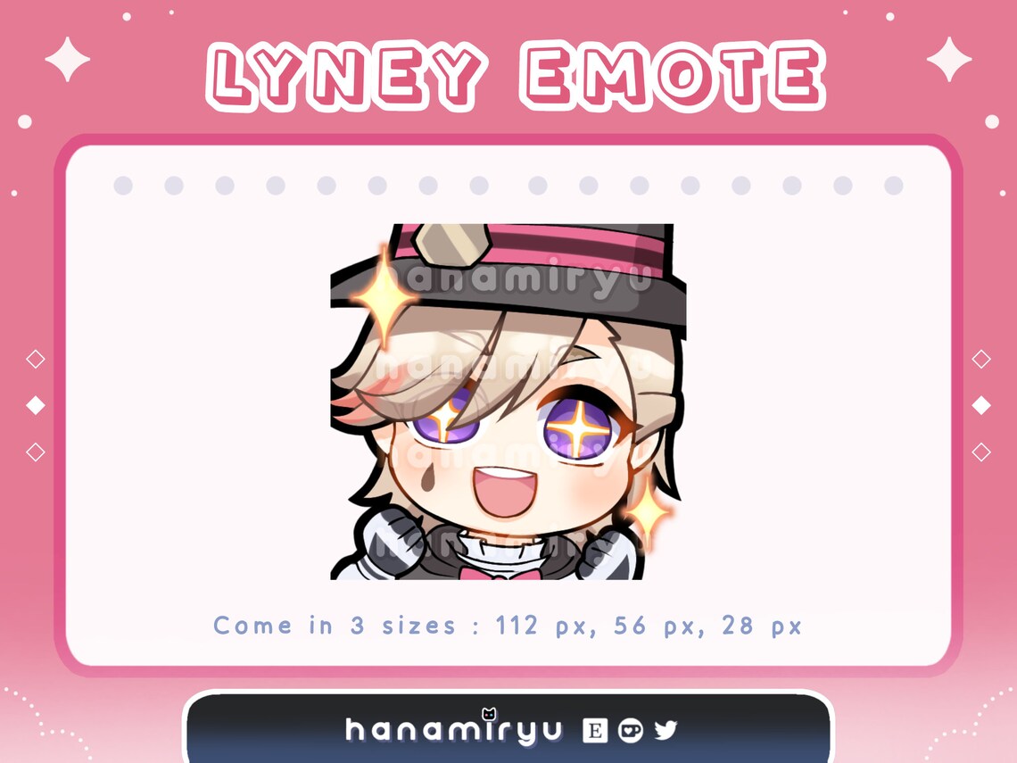 Lyney Emotes Set, Cute Chibi Genshin Impact Emoji, Lurk / Peek / Heart ...