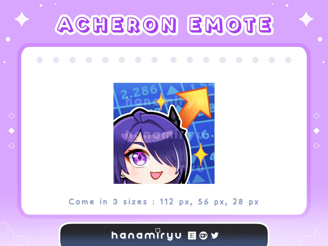Acheron Emotes Set, Cute Chibi Honkai Star Rail Yomi Flower / Stonk ...