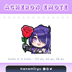 Acheron Emotes Set, Cute Chibi Honkai Star Rail Yomi Flower / Stonk ...
