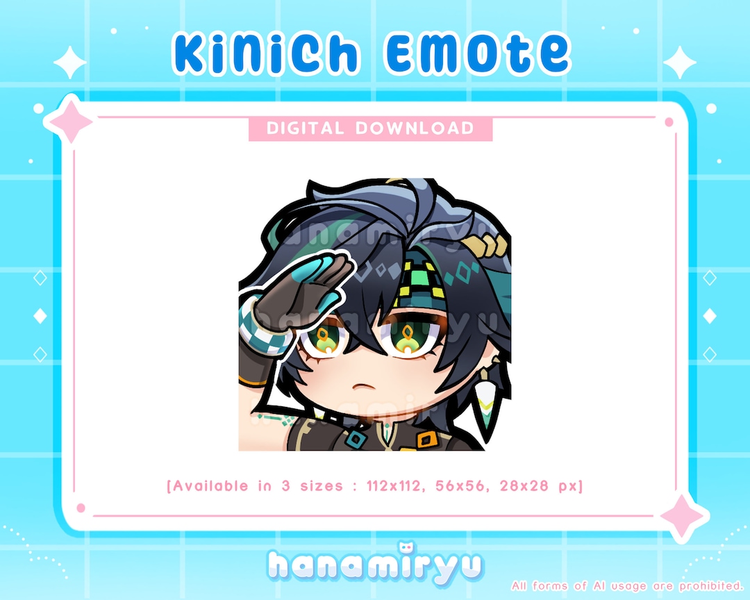 Kinich Roger Emote, Cute Chibi Genshin Impact Salute / Hands up / Proud ...