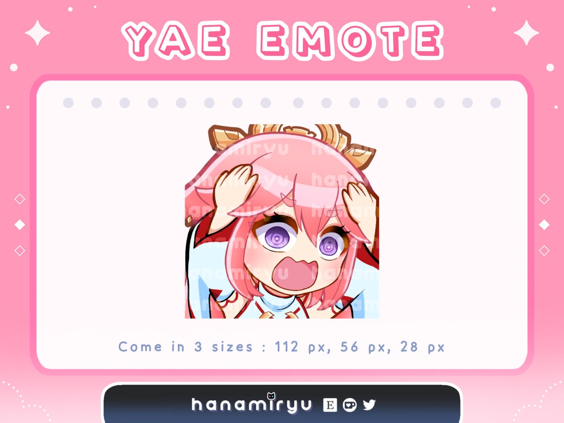 Cute Yae Miko Emote Panic, Chibi Genshin Impact Yae Shock Emoji ...