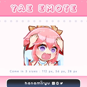 Cute Yae Miko Emote Panic, Chibi Genshin Impact Yae Shock Emoji ...