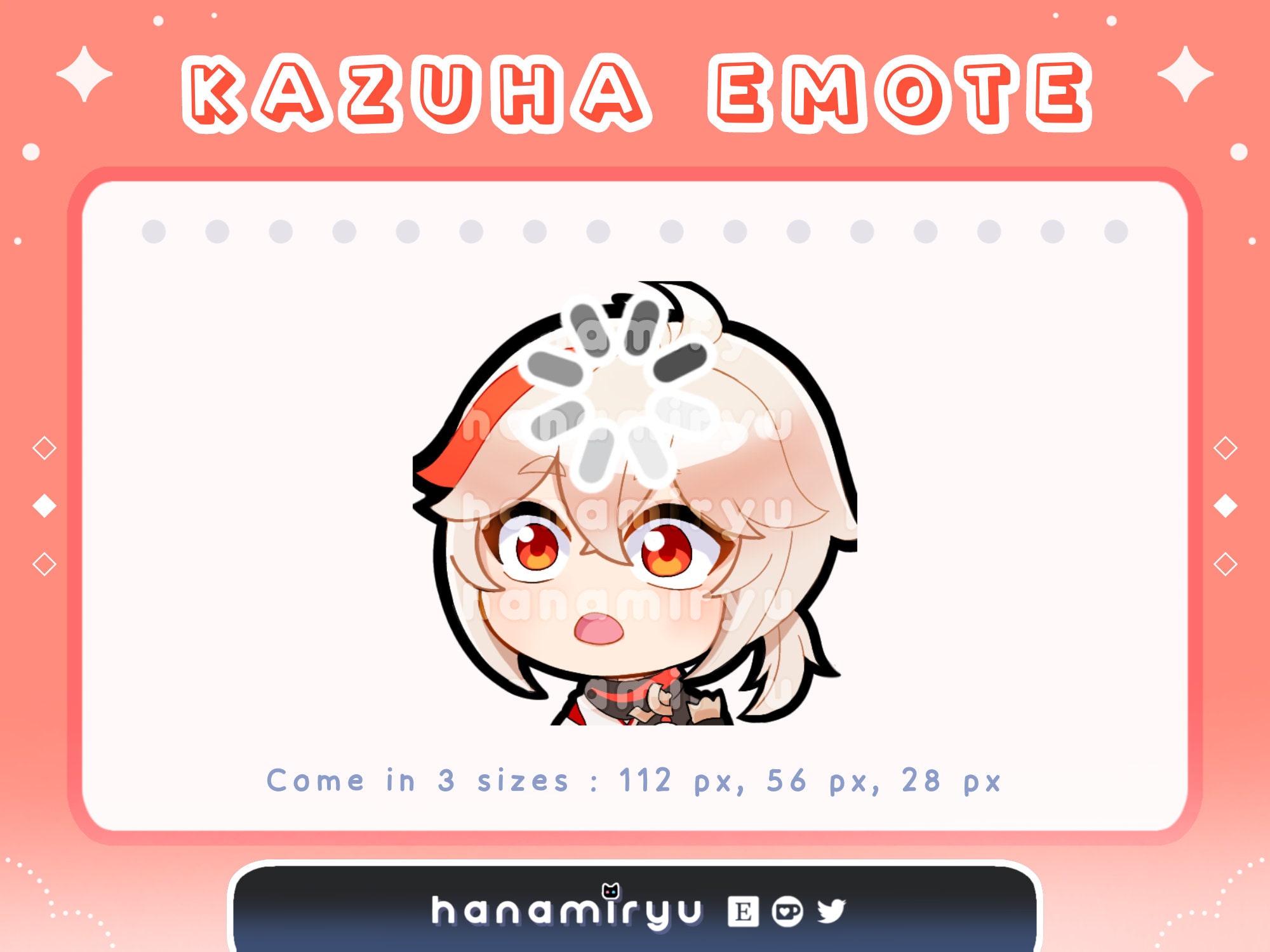 Kazuha Kaedehara Emote Loading, Cute Chibi Genshin Impact Think Emoji ...