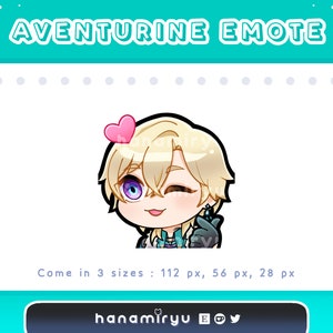 Aventurine Emote Set, Cute Chibi Honkai Star Rail Copium / Finger Heart ...