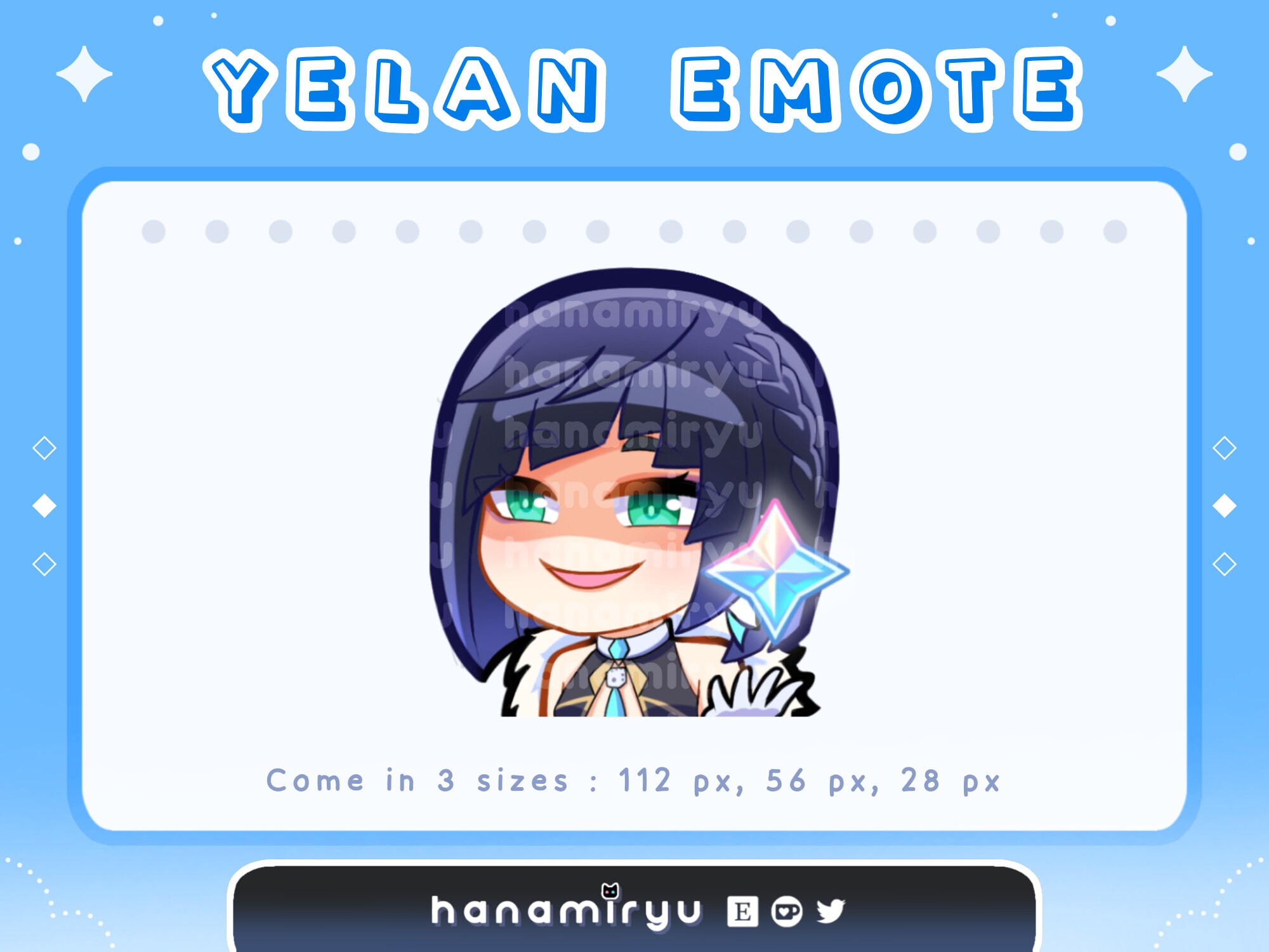 Yelan Emotes Pack, Cute Chibi Genshin Impact Emoji, Kawaii Cheer ...