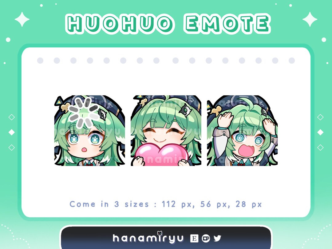 Huohuo Emotes Set, Cute Chibi Honkai Star Rail Fofo Loading / Heart ...