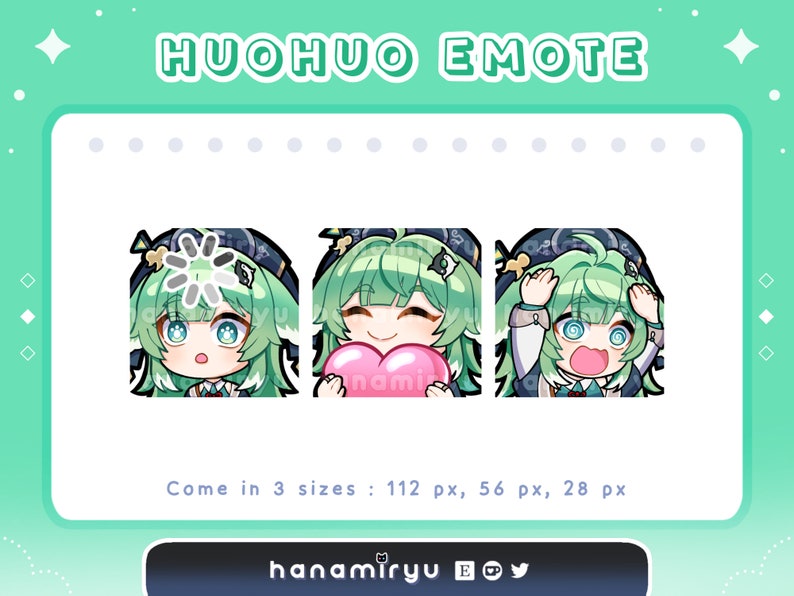 Huohuo Emotes Set, Cute Chibi Honkai Star Rail Fofo Loading / Heart ...