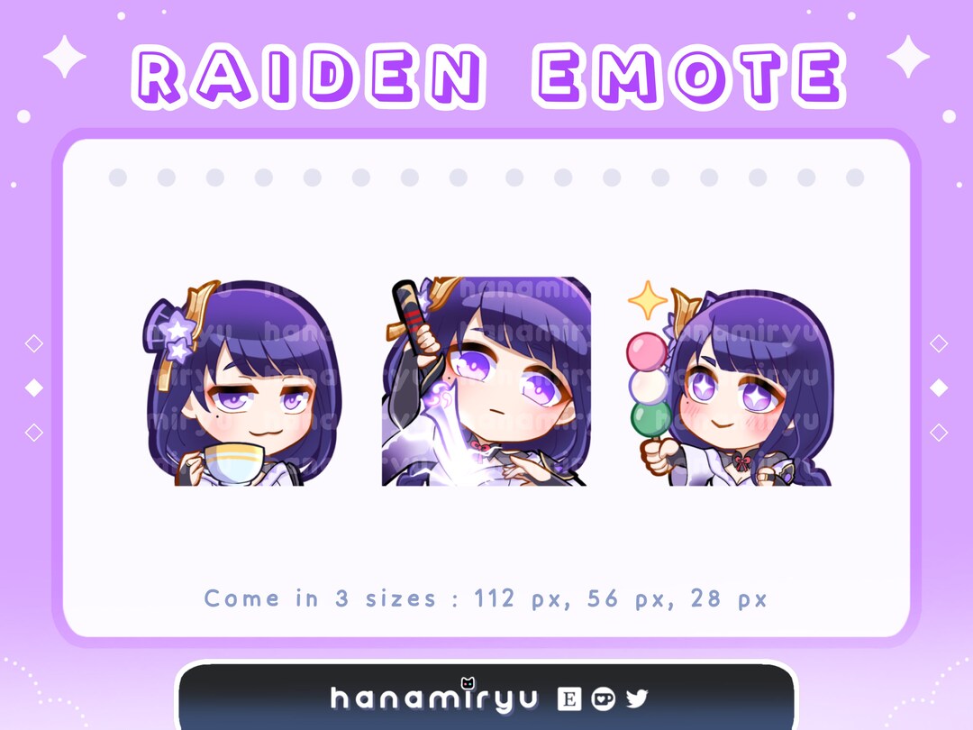 Cute Raiden Shogun Emotes Pack Chibi Genshin Impact Baal - Etsy