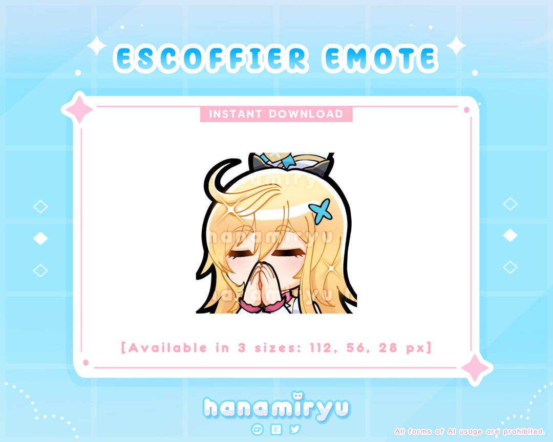 Escoffier Pray Emote, Cute Chibi Genshin Impact Wishing / Angelic Emoji ...