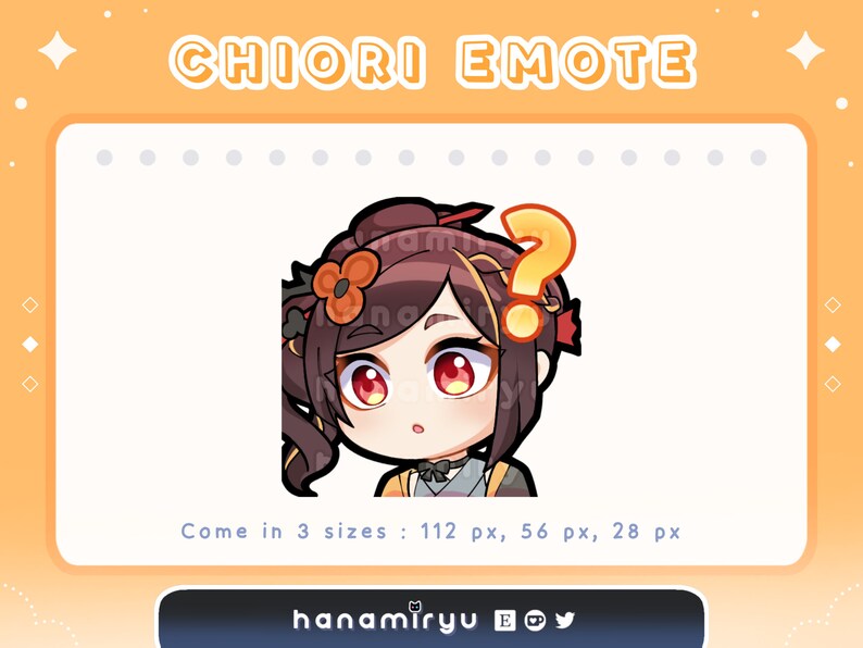 Chiori Emote Huh, Cute Chibi Genshin Impact Chiori Question Emoji, What ...