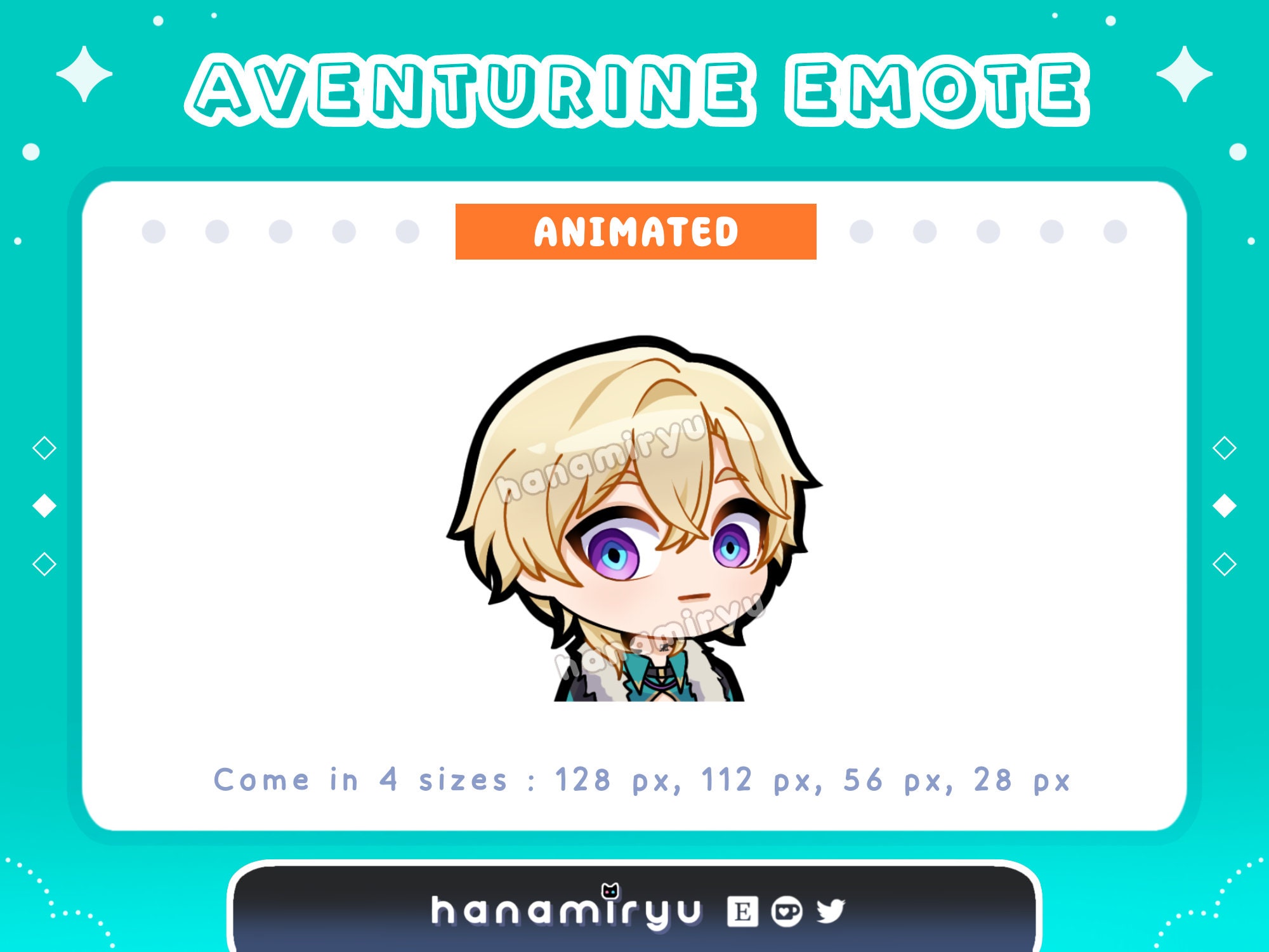 Aventurine Awkward Animated Emote, Cute Chibi Honkai Star Rail ...