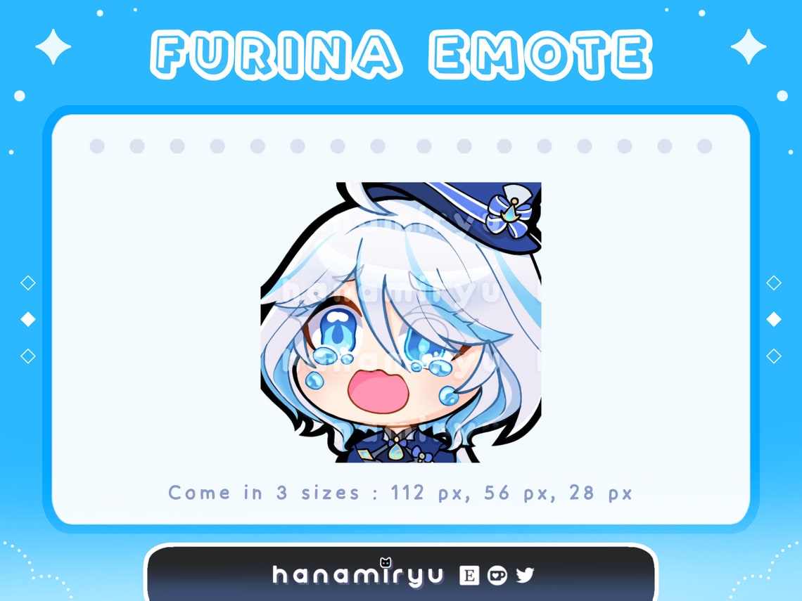 Furina Emote Crying, Cute Chibi Genshin Impact Focalors Sad / Tears ...