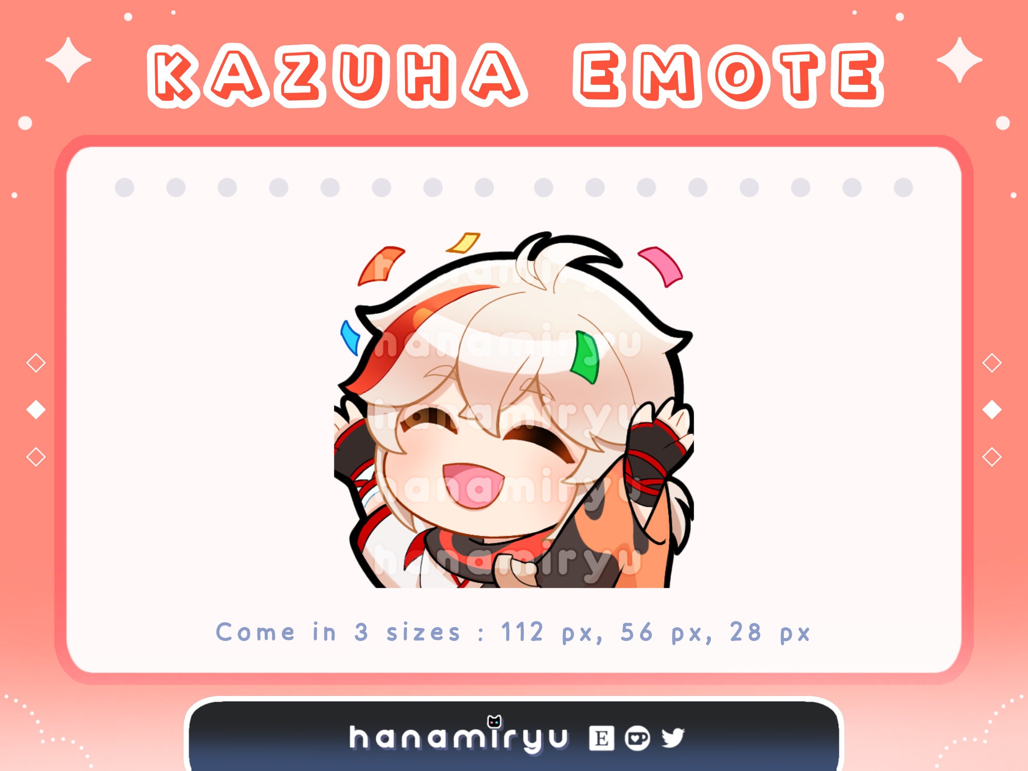 Kazuha Kaedehara Emotes Pack, Cute Chibi Genshin Impact Emoji, Loading ...