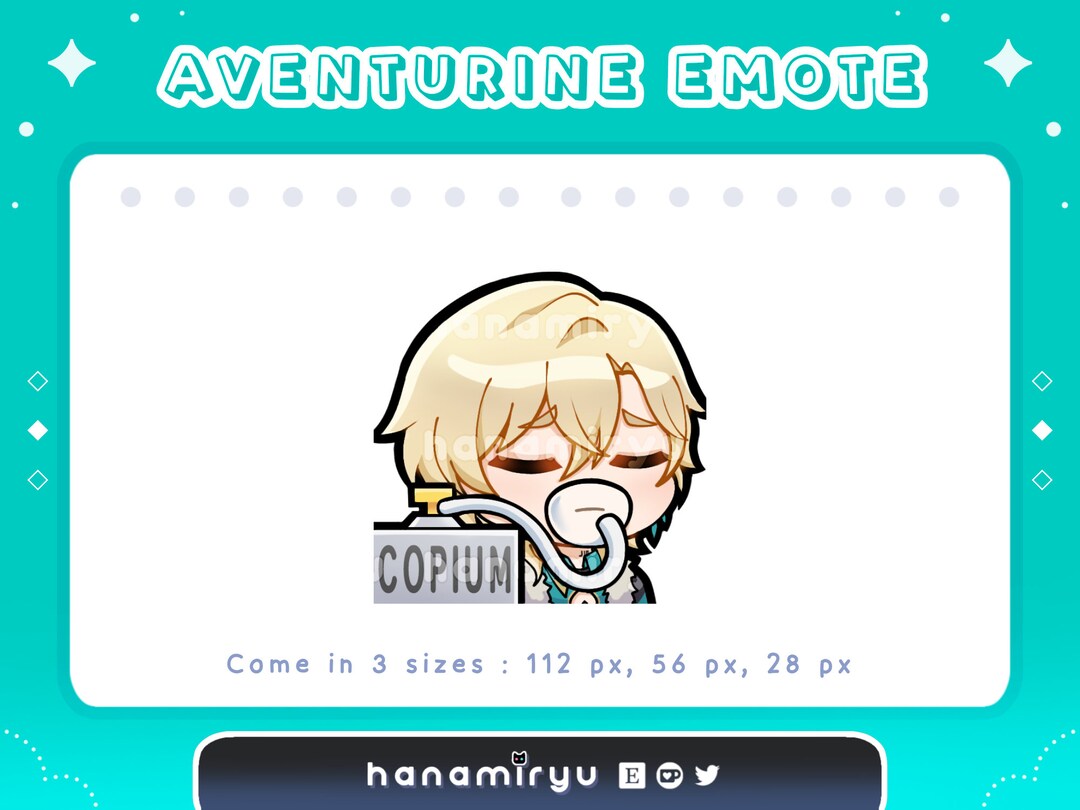 Aventurine Copium Emote, Cute Chibi Honkai Star Rail Aventurine Cope ...