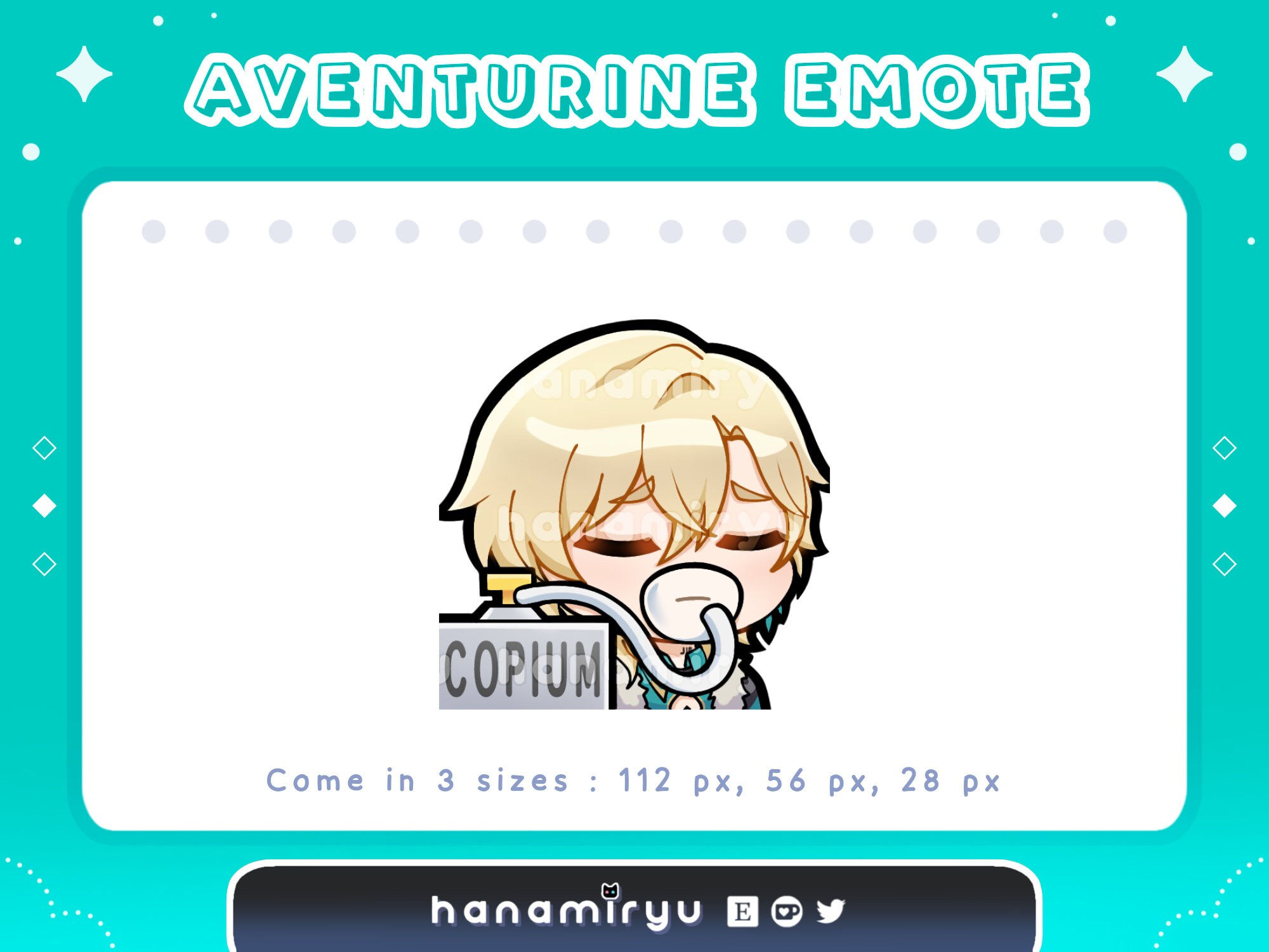 Aventurine Copium Emote, Cute Chibi Honkai Star Rail Aventurine Cope ...