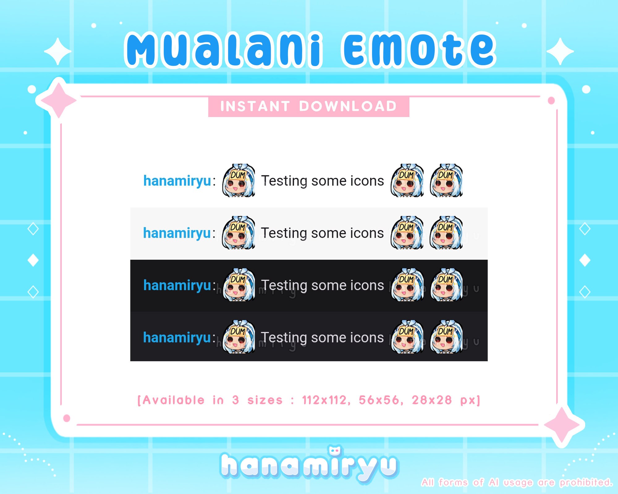 Mualani Dum Emote, Cute Chibi Genshin Impact Clueless / Dense Emoji ...