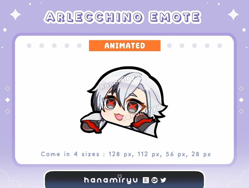 Arlecchino Bongo Animated Emote, Cute Chibi Genshin Impact Knave Slap ...