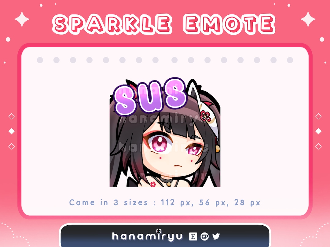 Sparkle Sus Emote, Cute Chibi Honkai Star Rail Hanabi Frown Emoji ...
