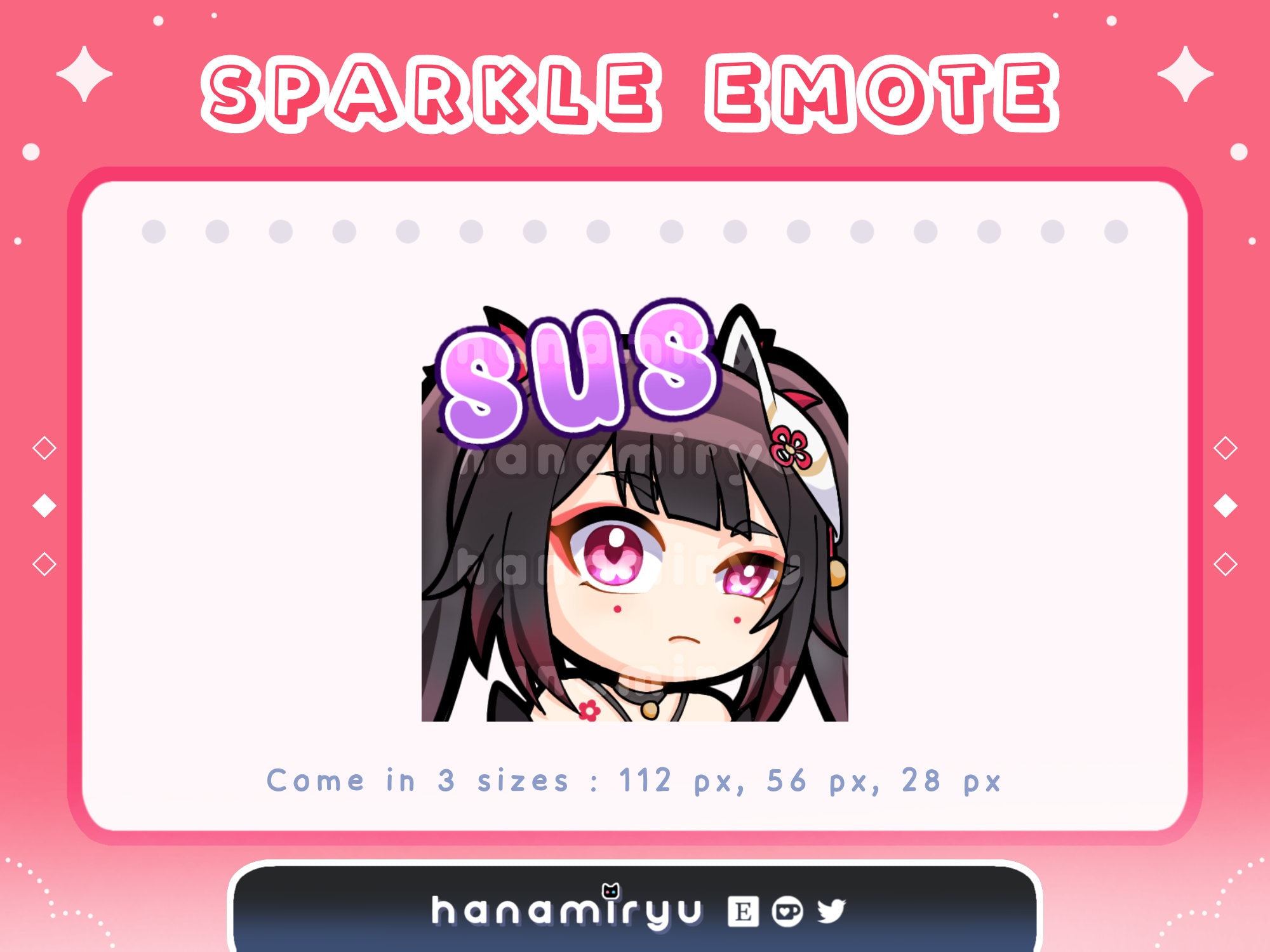 Sparkle Sus Emote, Cute Chibi Honkai Star Rail Hanabi Frown Emoji ...