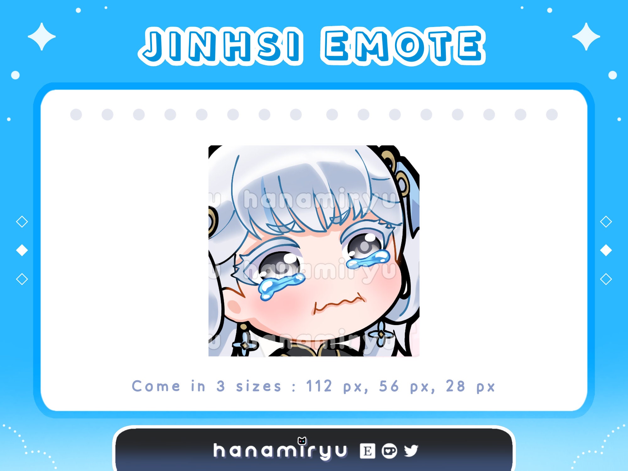 Jinhsi Emotes Set, Cute Chibi Wuthering Waves Cry / Light Stick ...