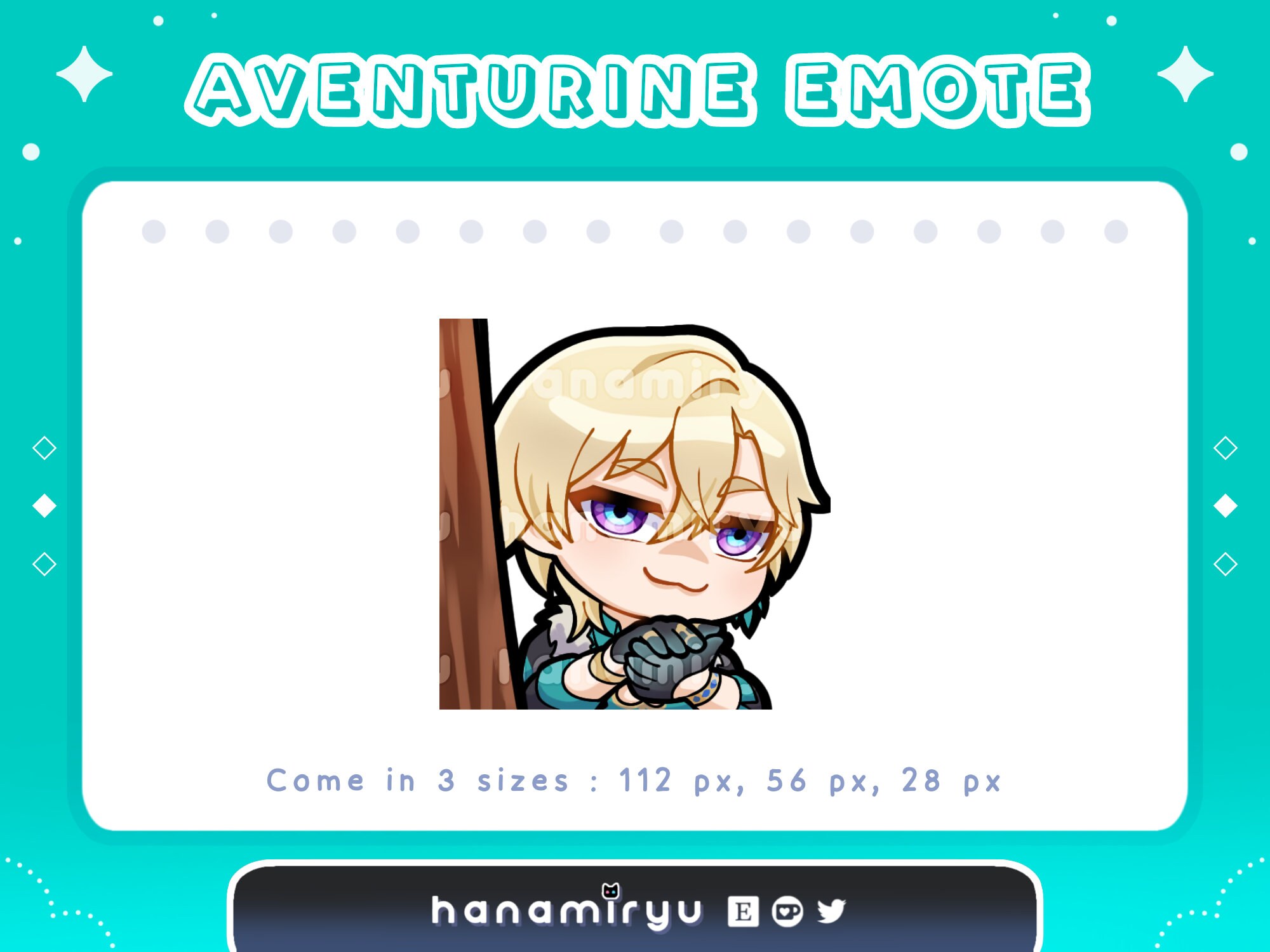 Aventurine Emote Set, Cute Chibi Honkai Star Rail Copium / Finger Heart ...
