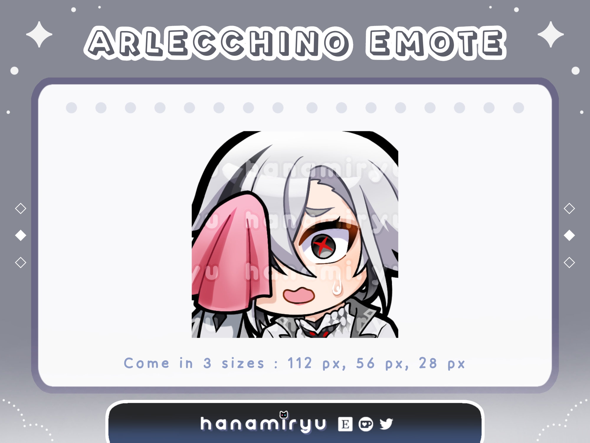 Arlecchino Emote Sweating, Cute Chibi Genshin Impact Knave Handkerchief ...