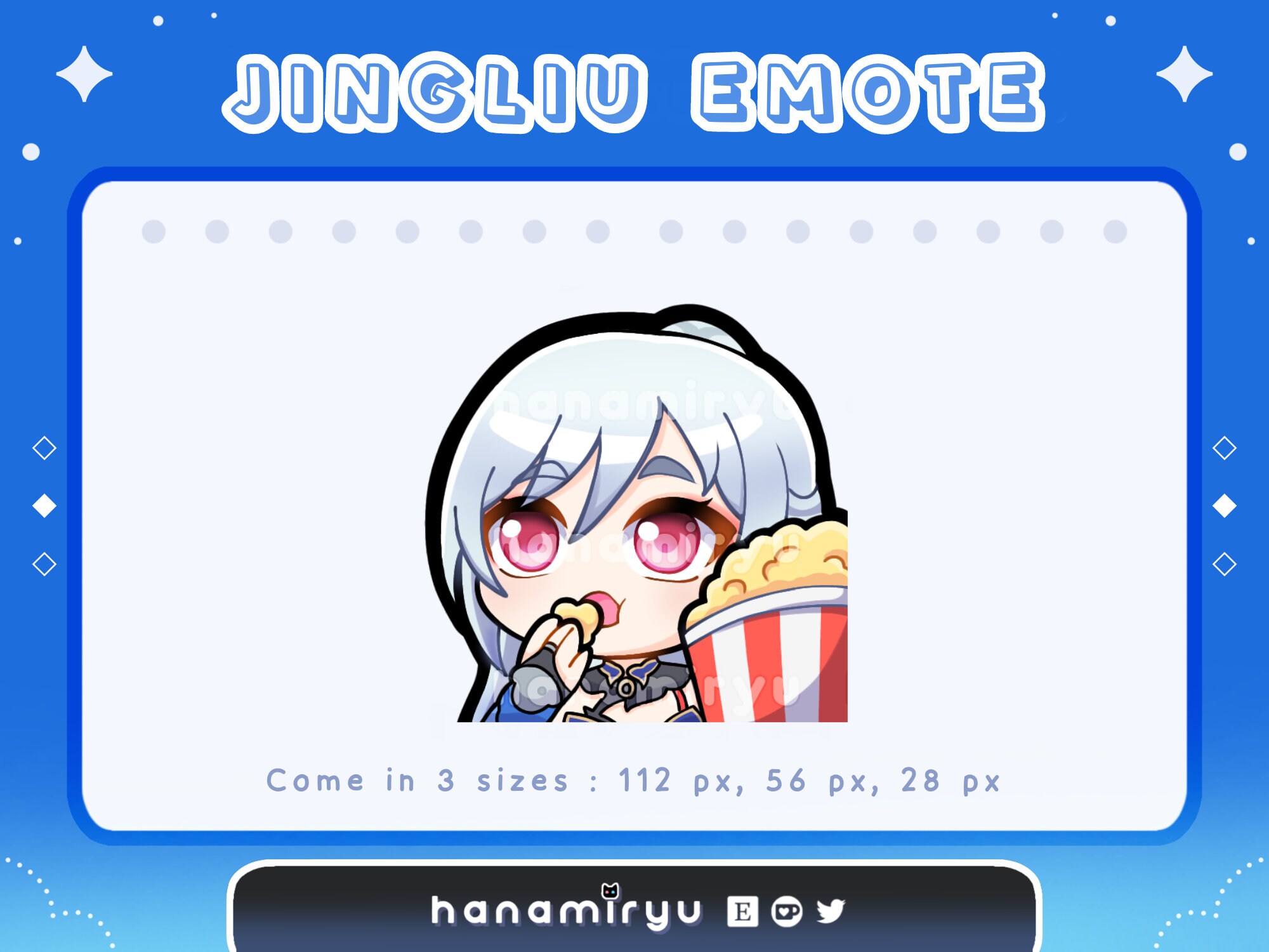 Jingliu Emote Set 2, Cute Chibi Honkai Star Rail Keiryuu Popcorn ...