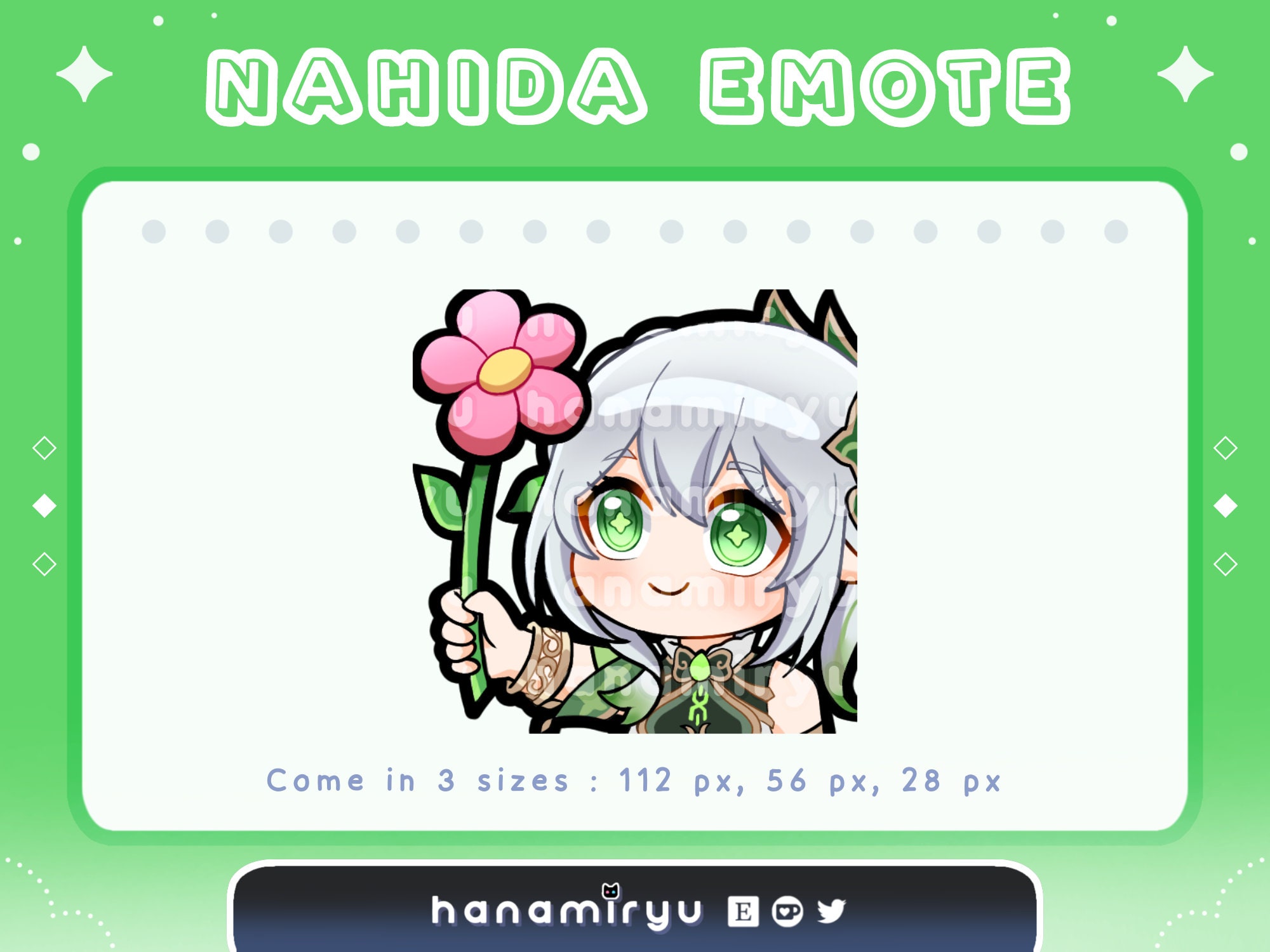 Nahida Emotes Pack, Cute Chibi Genshin Impact Kusanali Emoji, Credit ...