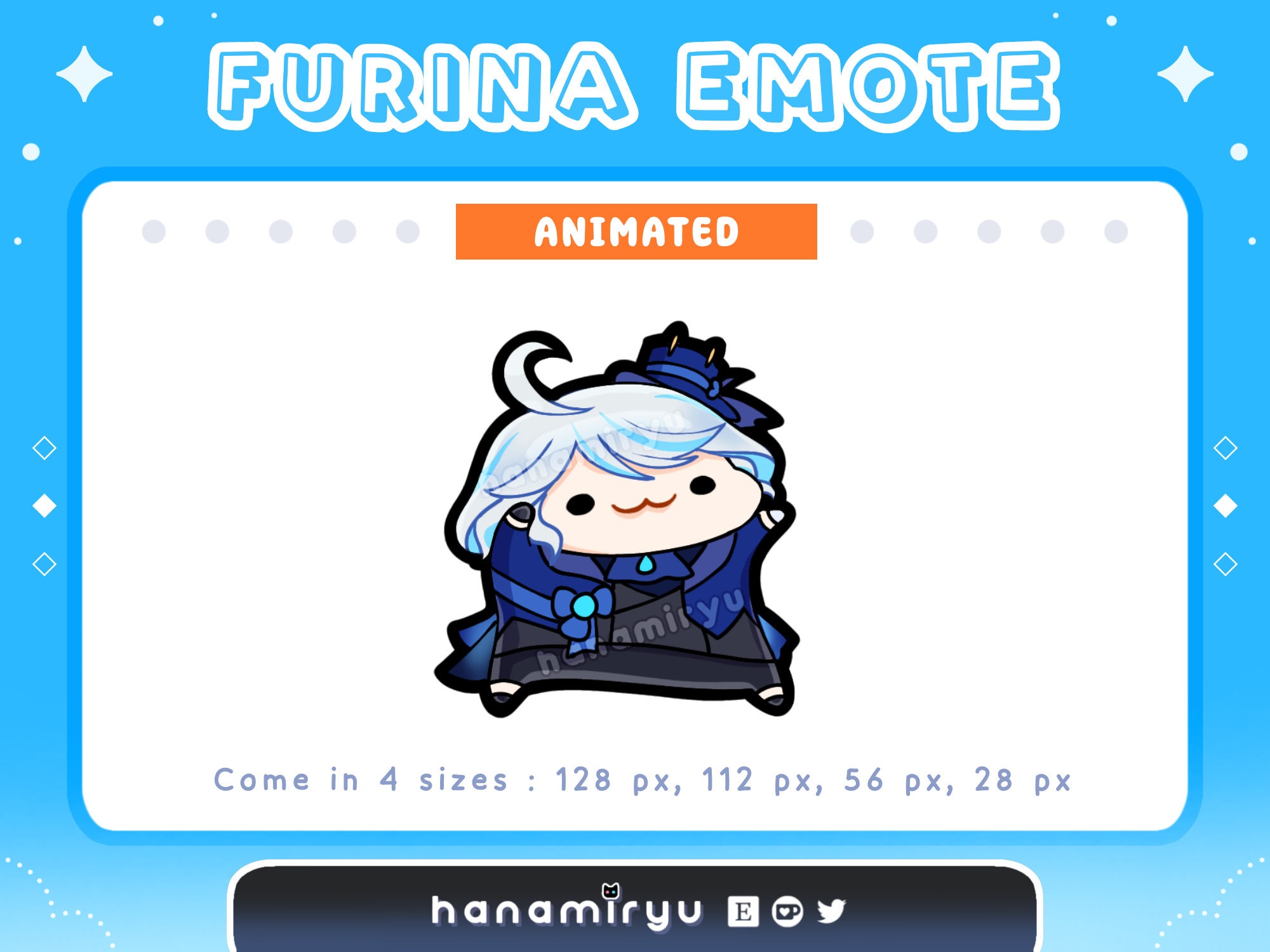 Furina Dance Animated Emote, Cute Chibi Genshin Impact Focalors Dancing ...