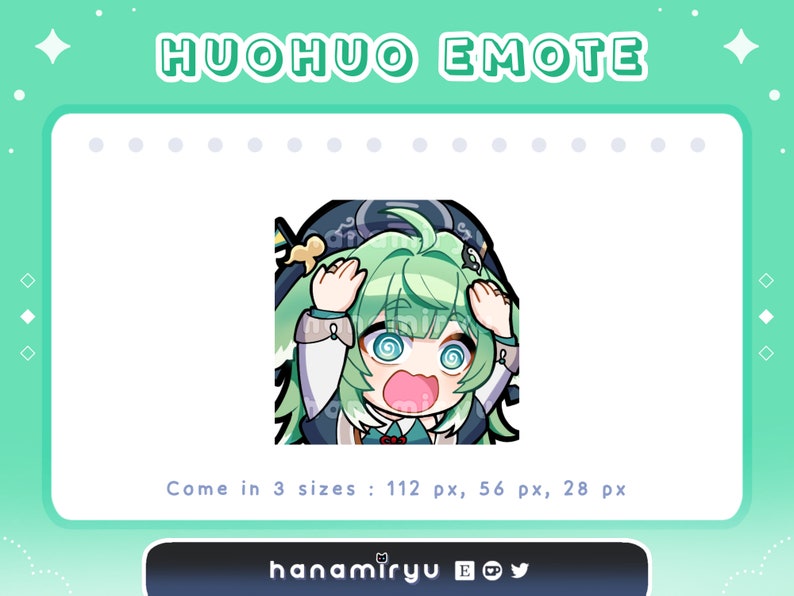 Huohuo Panic Emote, Cute Chibi Honkai Star Rail Fofo Shock / Nervous ...