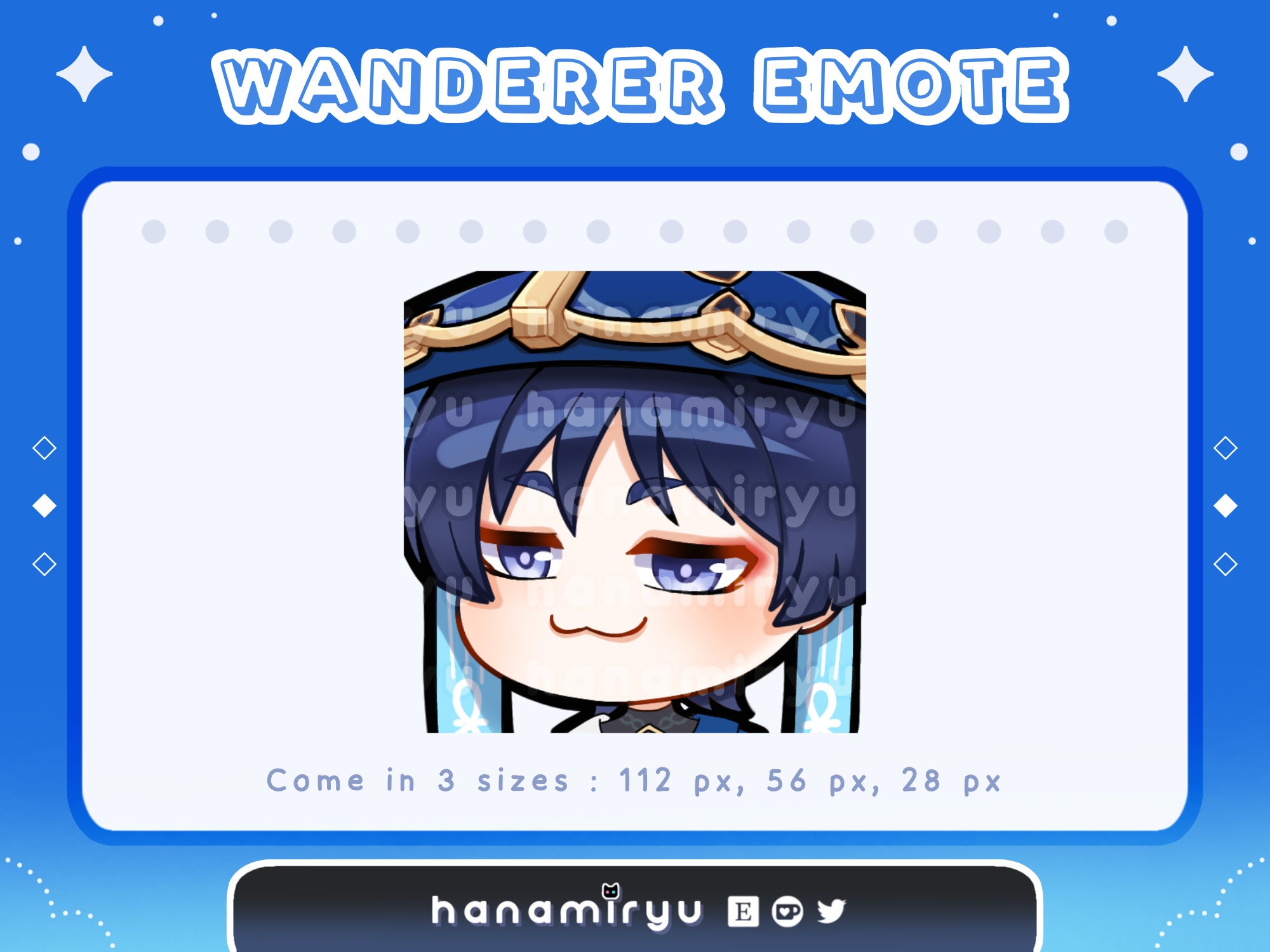 Wanderer Emotes Pack Cute Chibi Genshin Impact Scaramouche - Etsy