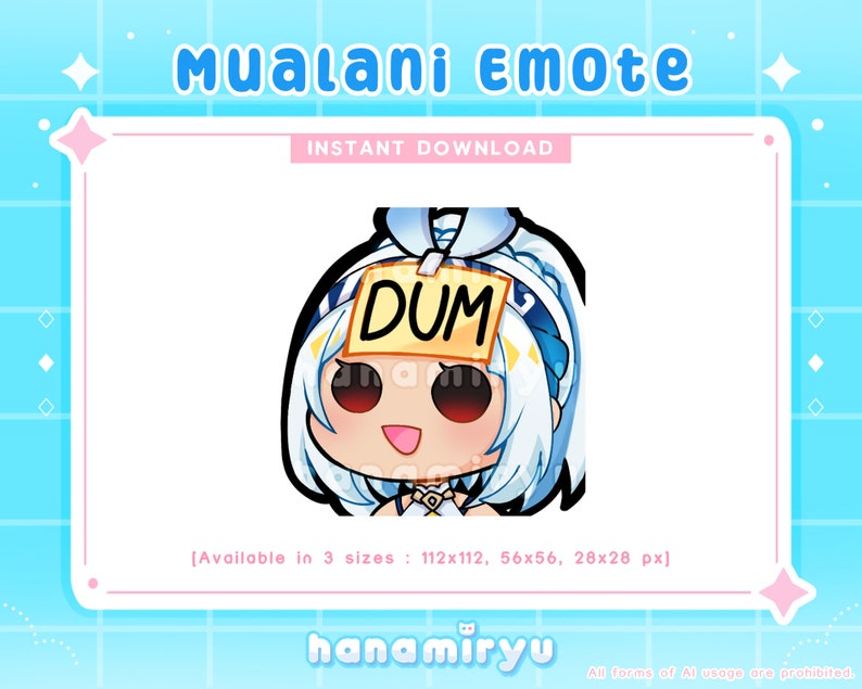 Mualani Dum Emote, Cute Chibi Genshin Impact Clueless / Dense Emoji ...
