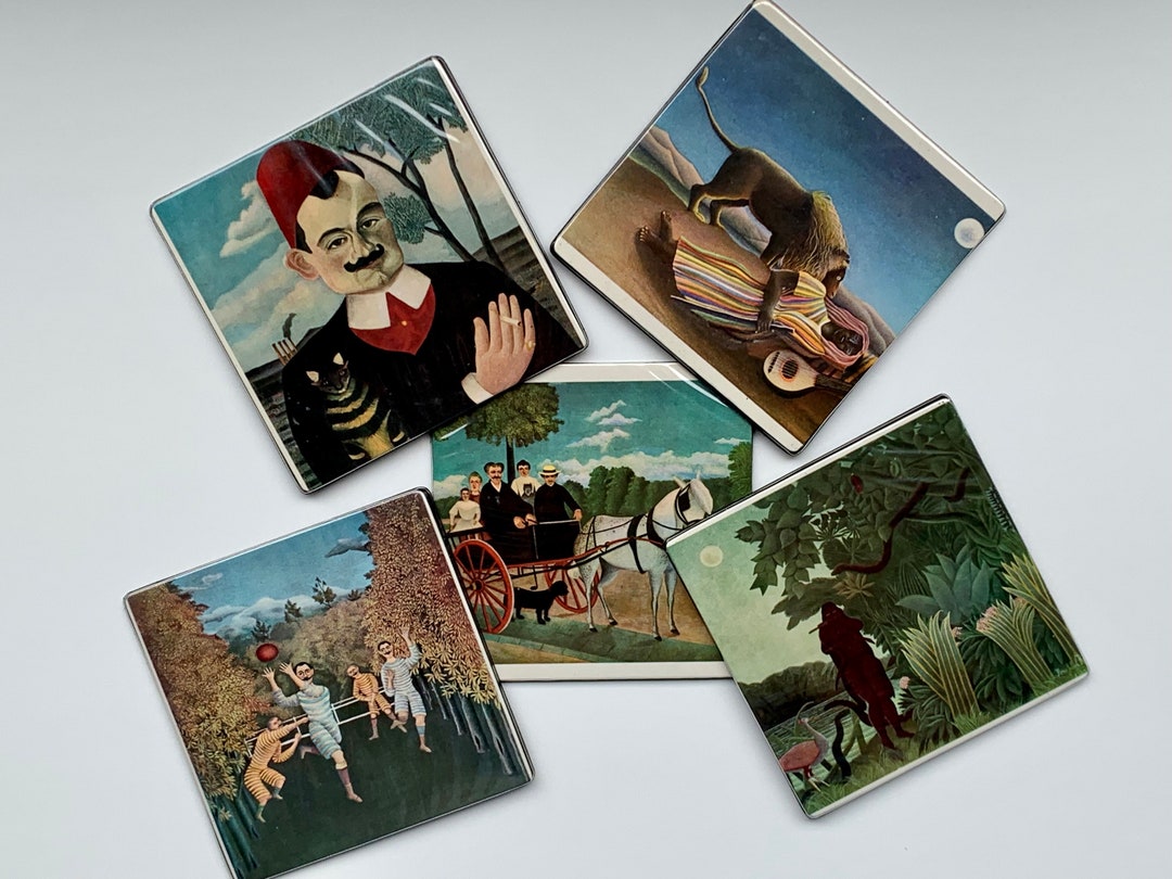 Vintage Henri Rousseau 1844-1910 Art Coaster Set set of 5 Classic ...