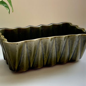 Vintage UPCO Ungemach Pottery USA Rectangular Planter avocado Olive ...